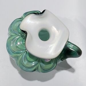 Fenton | Art | 999 Fenton Art Glass Carnival Green Overlay Irredescent ...